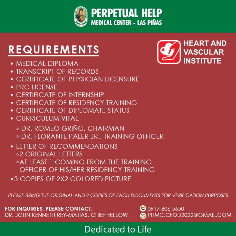 Adult Cardiology Fellowship - Perpetual Help Medical Center